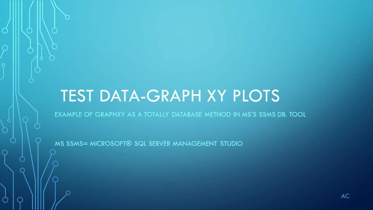 SQL Test Data Example GraphXY in MS SSMS | Test Engineers Resource