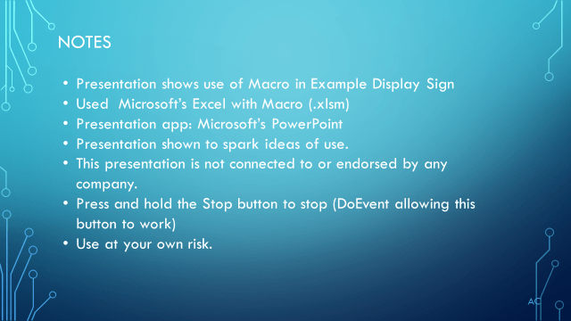 Simple Display Sign using Excel and Macros | Test Engineers Resource
