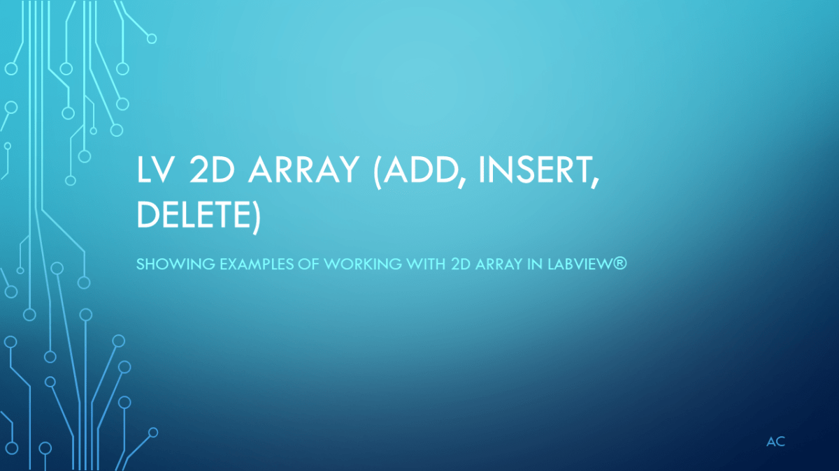 LV 2D Array ( Add, Insert, Delete) | Test Engineers Resource
