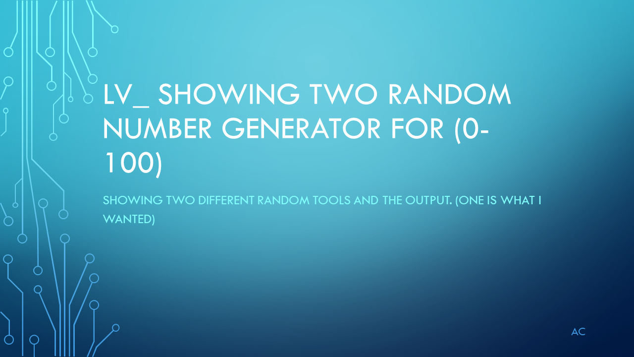 LV Random number tools (two shown) (0-100) | Test Engineers Resource