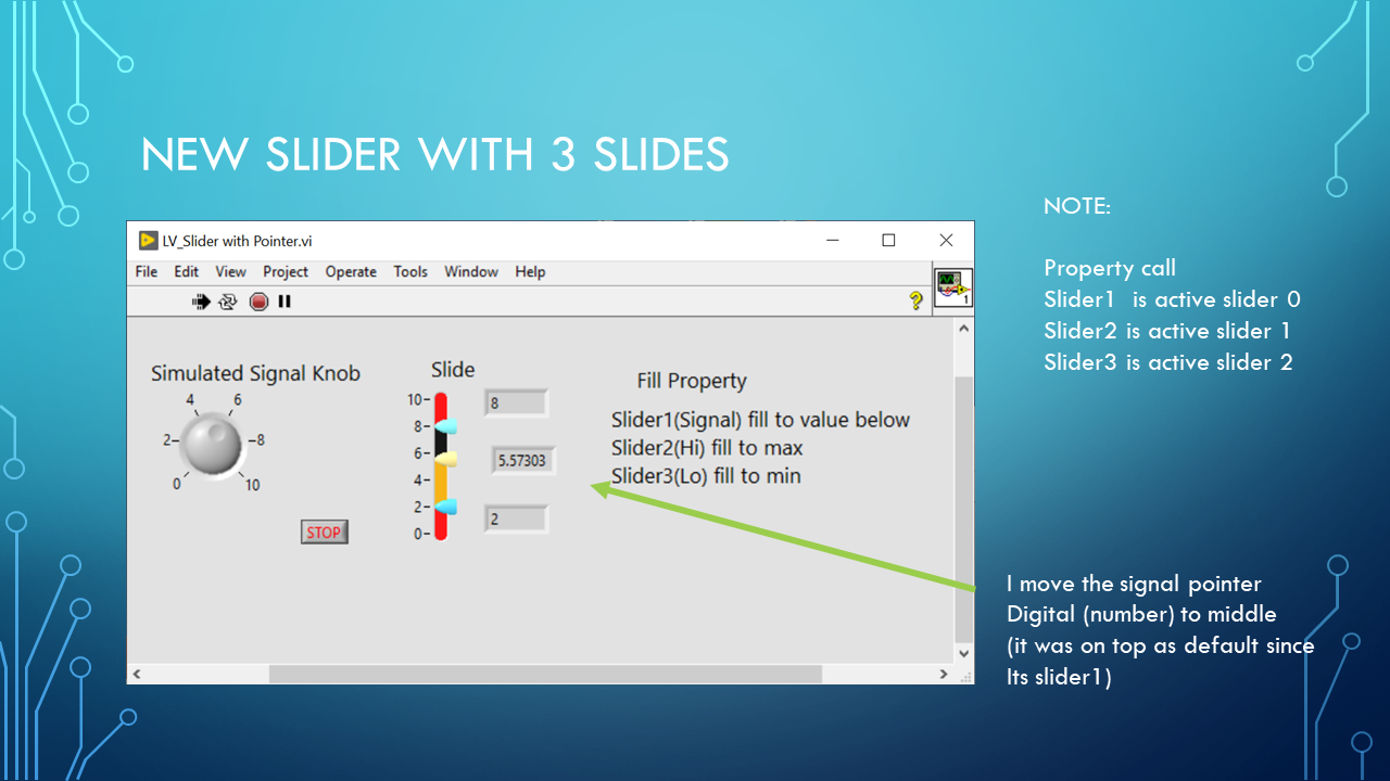 LV Slider with multiple slides and custom pointer | Test Engineers Resource